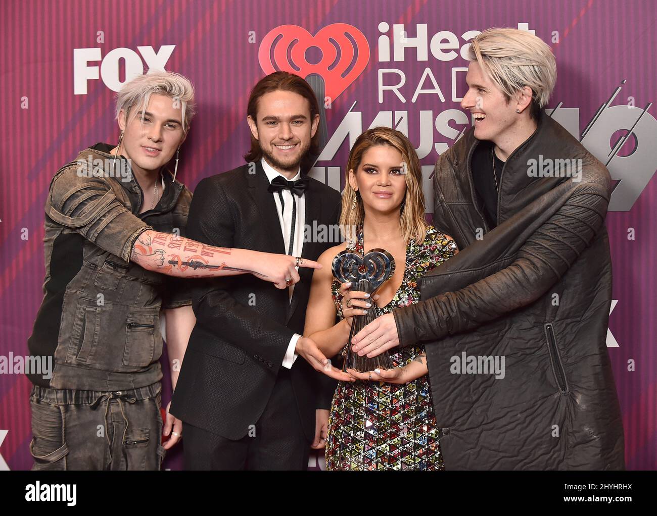 Grey, Zedd and Maren Morris at the 2019 iHeartRadio Music Awards held ...