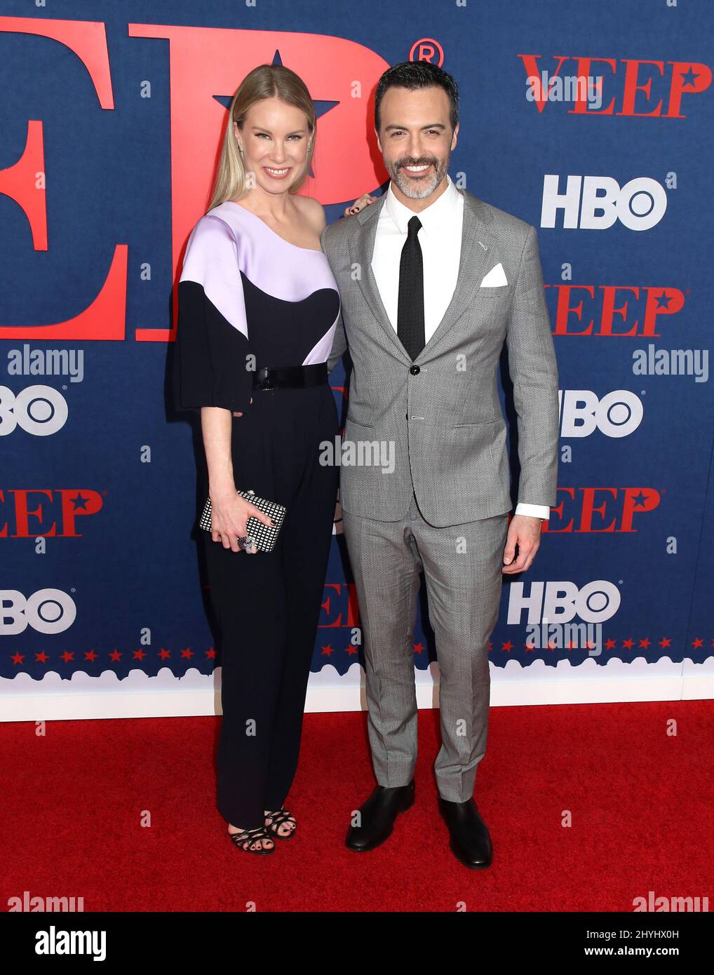 Reid Scott & Elspeth Scott attending the Veep Season 7 Premiere in New ...