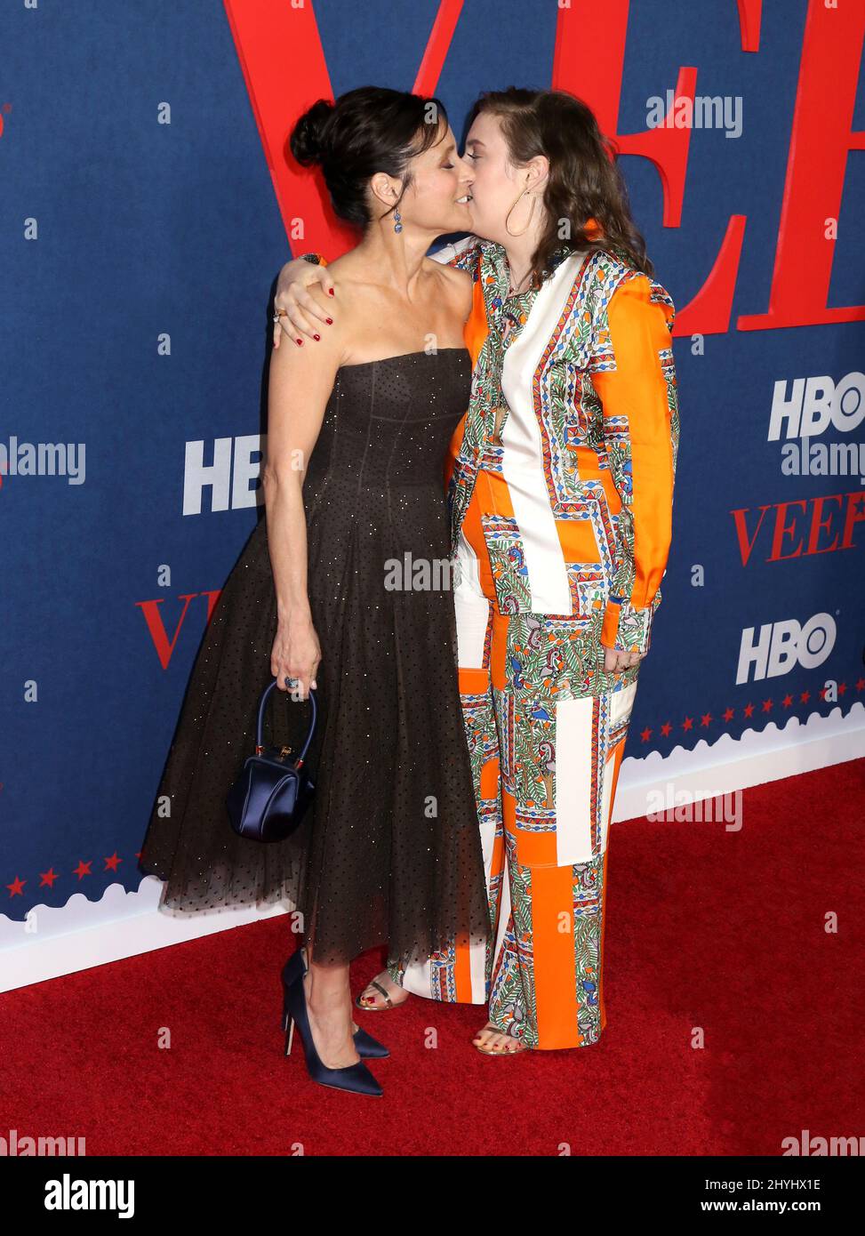 Julia Louis-Dreyfus & Lena Dunham attending the Veep Season 7 Premiere ...