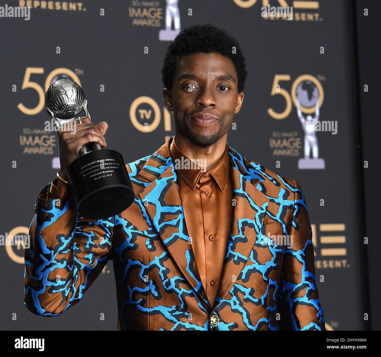 Chadwick Boseman attending the 50th NAACP Image Awards in Los Angeles ...