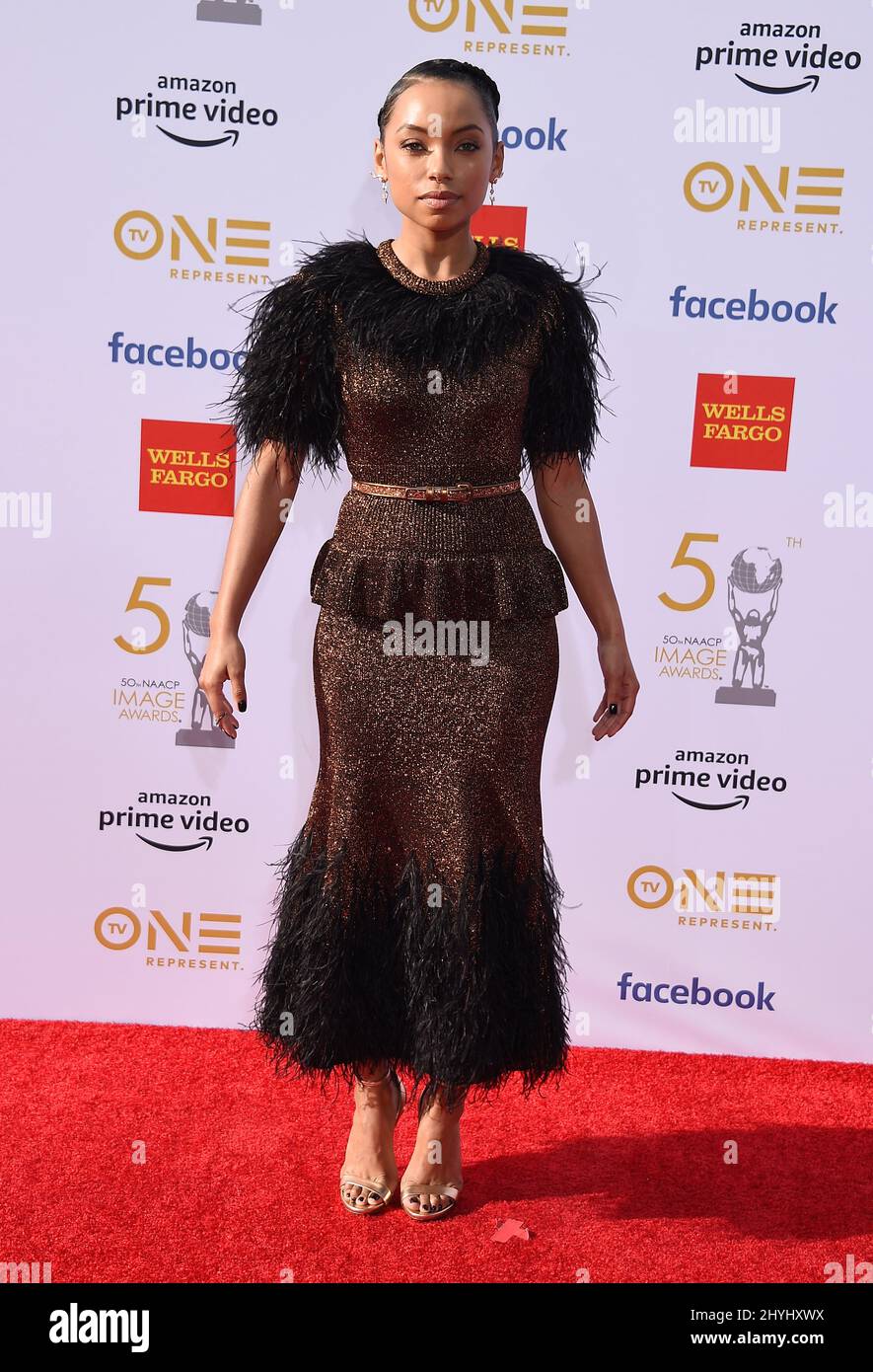 Logan Browning attending the 50th NAACP Image Awards in Los Angeles ...