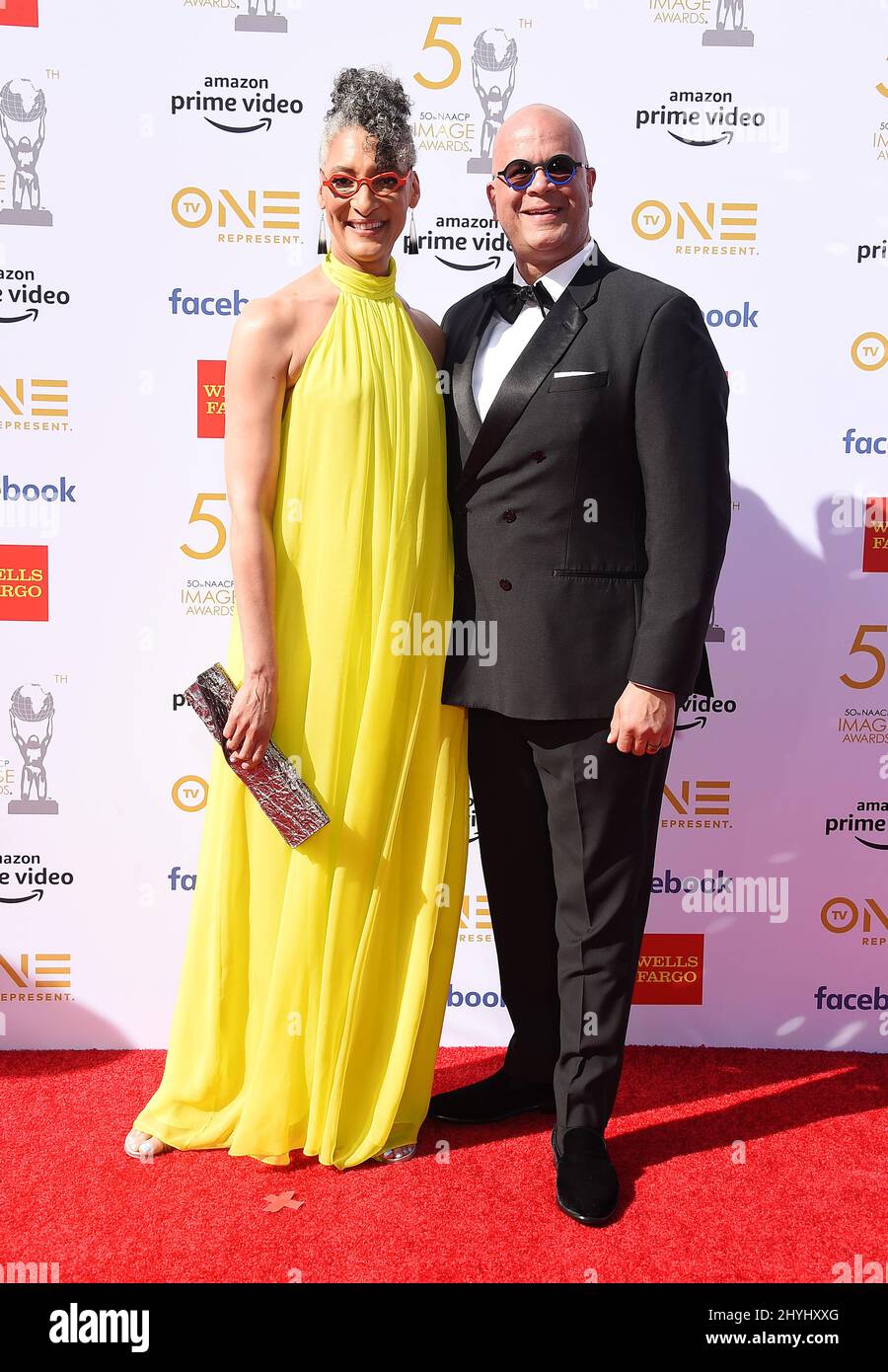 Carla Hall And Matthew Lyons Attending The 50th Naacp Image Awards In Los Angeles California