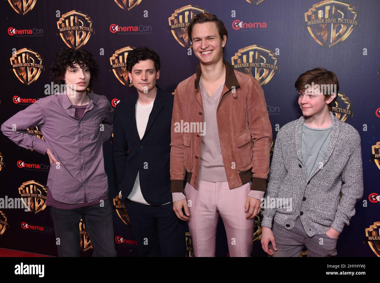 Finn Wittrock, Aneurin Barnard, Ansel Elgort and Oakes Fegley arriving ...