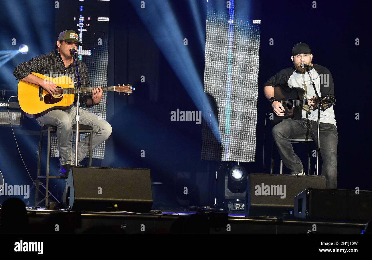 Rhett Akins and Brantley Gilbert performing at the 7th ACM Party For a ...