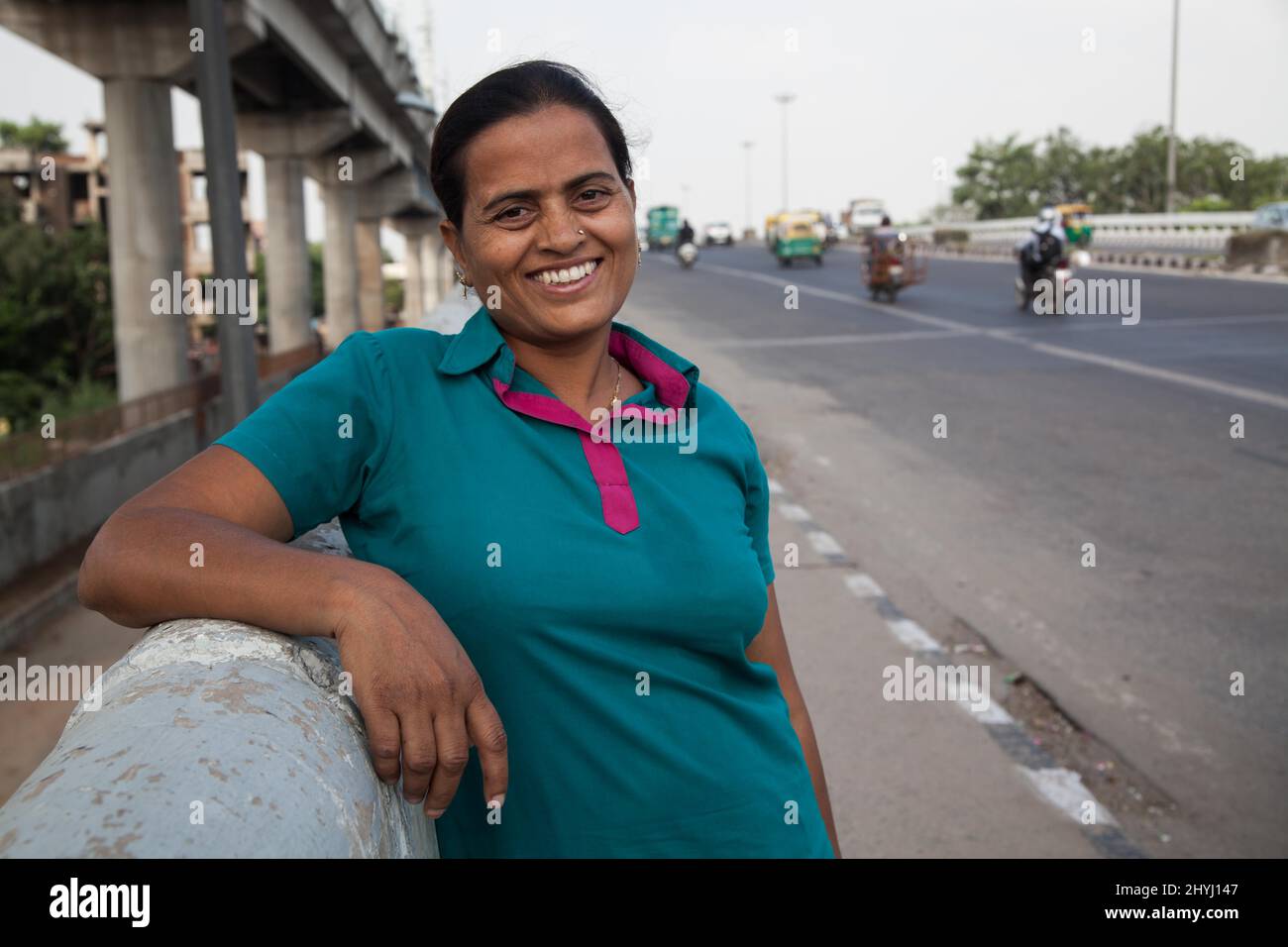 Delhi, India. 8th Sep, 2016. A female taxi driver poses for a photo by ...