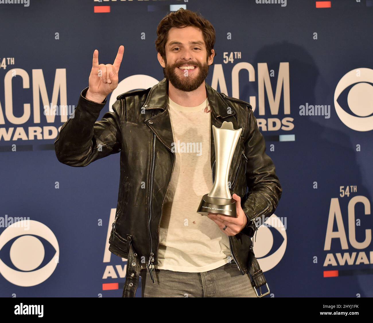 Thomas Rhett in the pressroom at the 54th Academy of Country Music ...