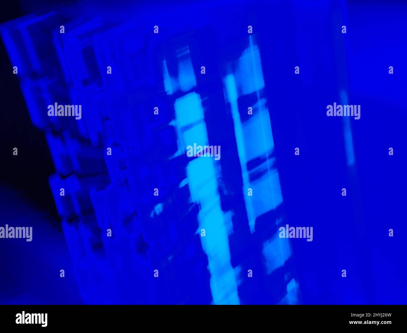 Multilevel abstract object rotating in the deep blue space Stock Photo ...