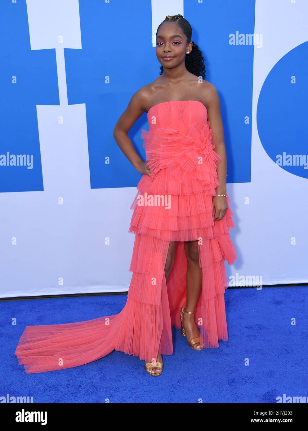 Marsai Martin attending the Los Angeles premiere of Little Stock Photo ...