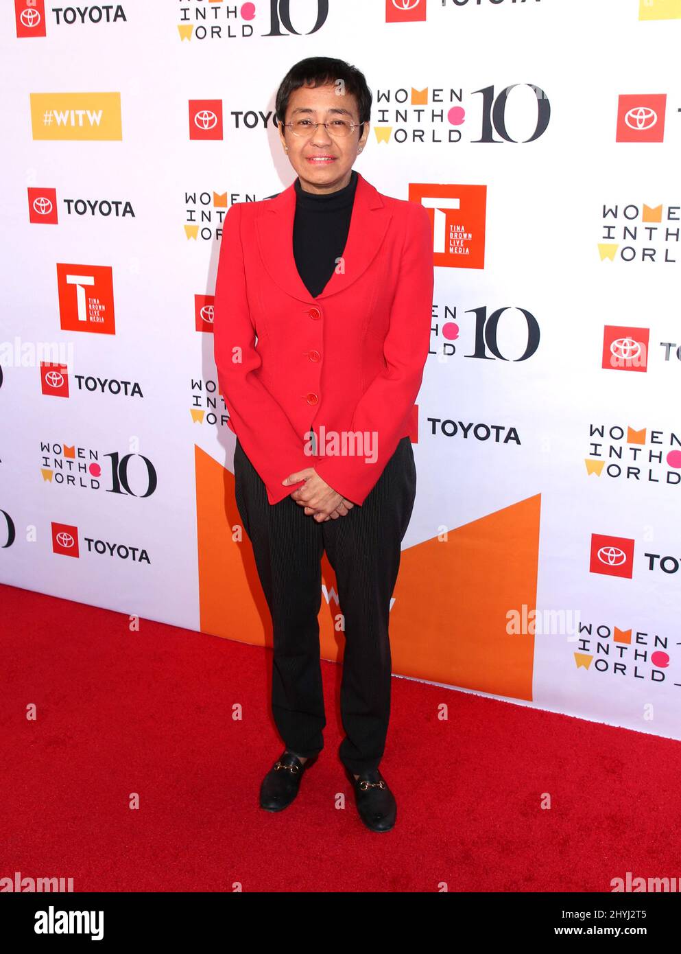 Maria Ressa attending the 10th Annual Women in the World Summit held at ...