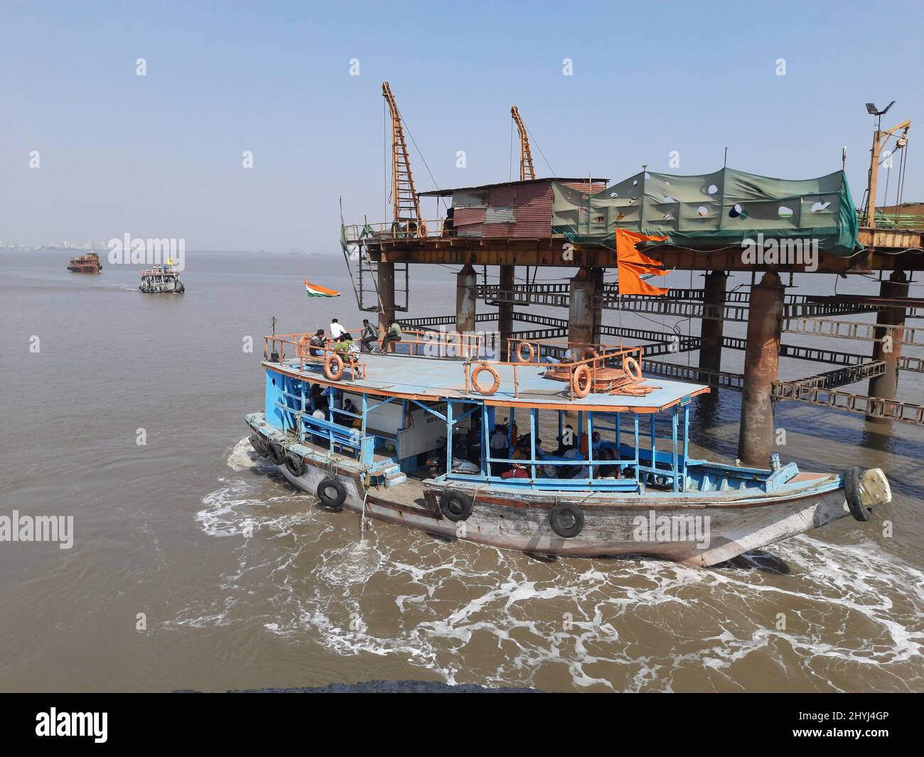 Ferry service and bridge construction at Revas jetty near Alibag state ...
