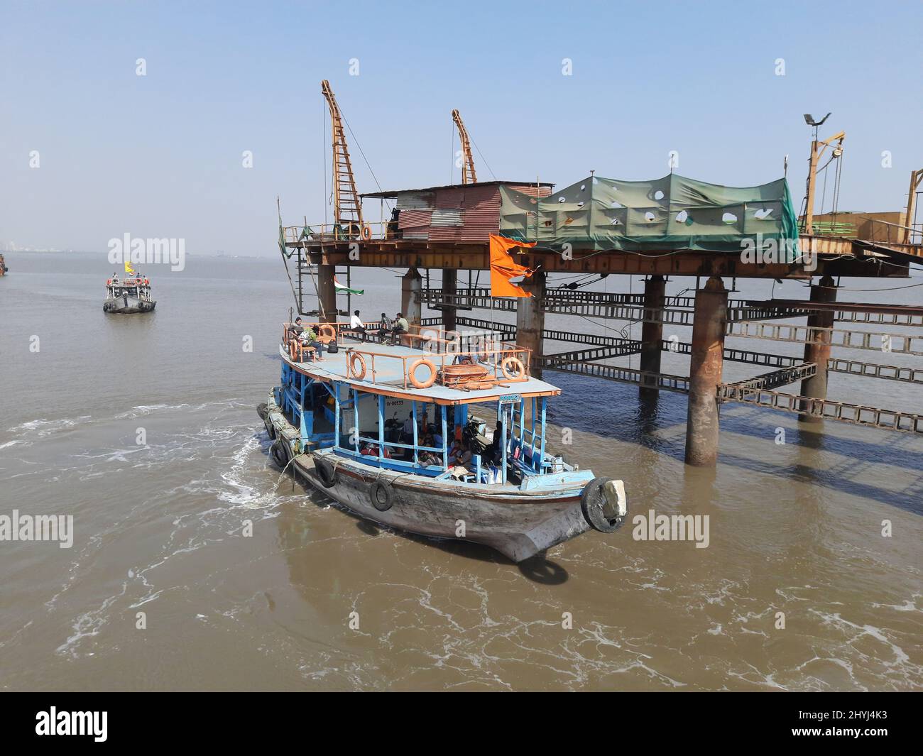 Ferry service and bridge construction at Revas jetty near Alibag state ...