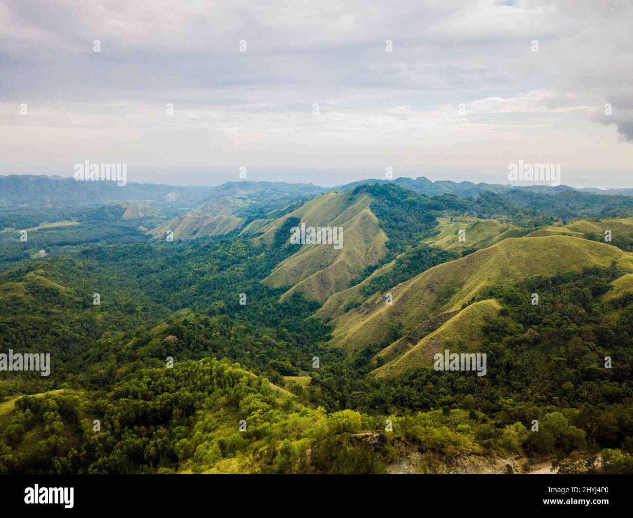 Beautiful view of green hills covered with trees of jungles Stock Photo ...