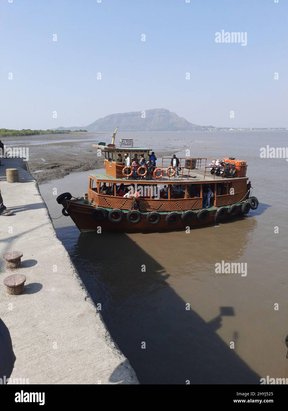 Ferry service at Revas jetty near Alibag state Maharashtra India Stock ...