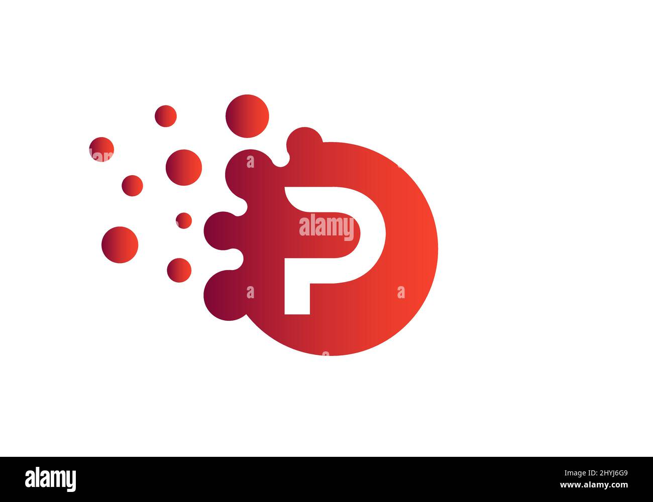 Abstract P Letter Logo. Letter P Logo Design with Bubble Sign Template ...