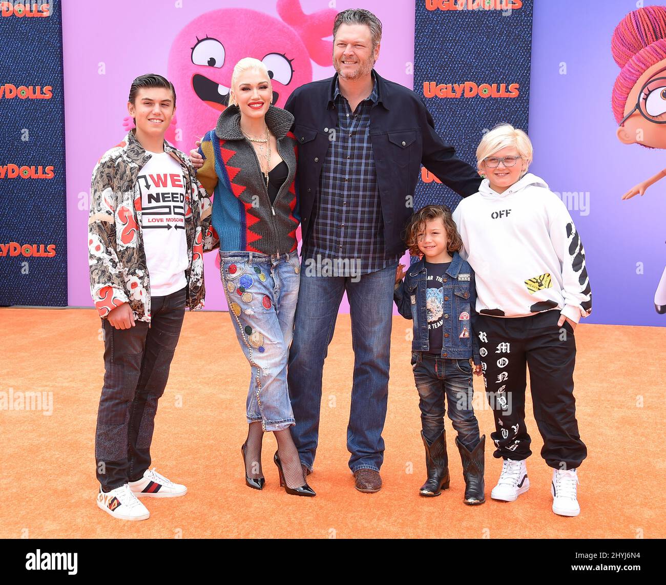 Kingston Rossdale, Gwen Stefani, Blake Shelton, Apollo Rossdale at the ...