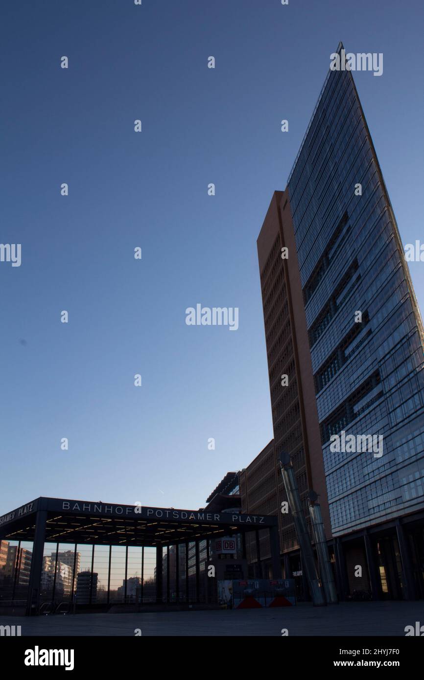 Bahnhof Potsdamer Platz and modern buildings on Potsdamer Platz Berlin ...