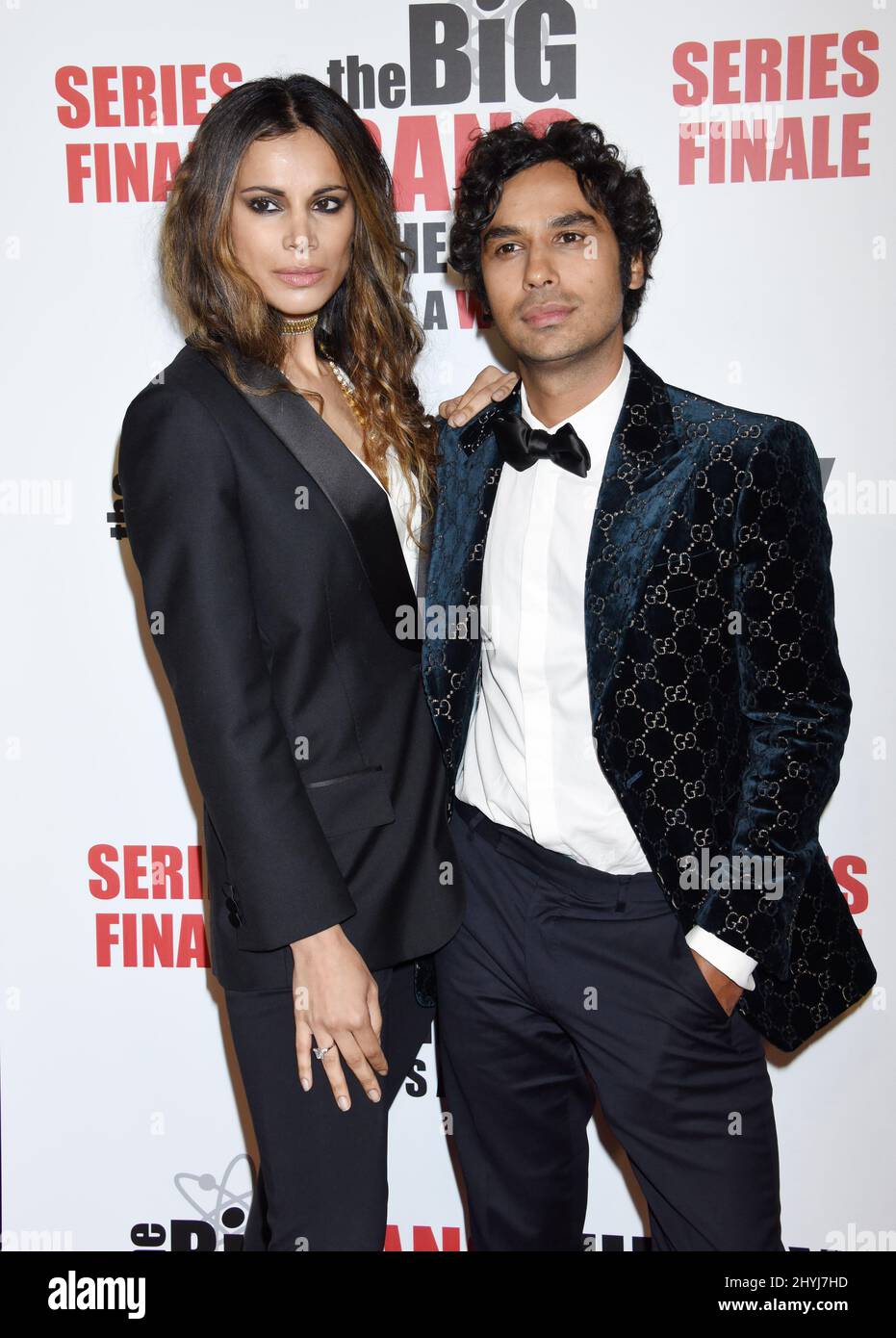 Kunal Nayyar and Neha Kapur attending the Big Bang Theory Series Finale ...