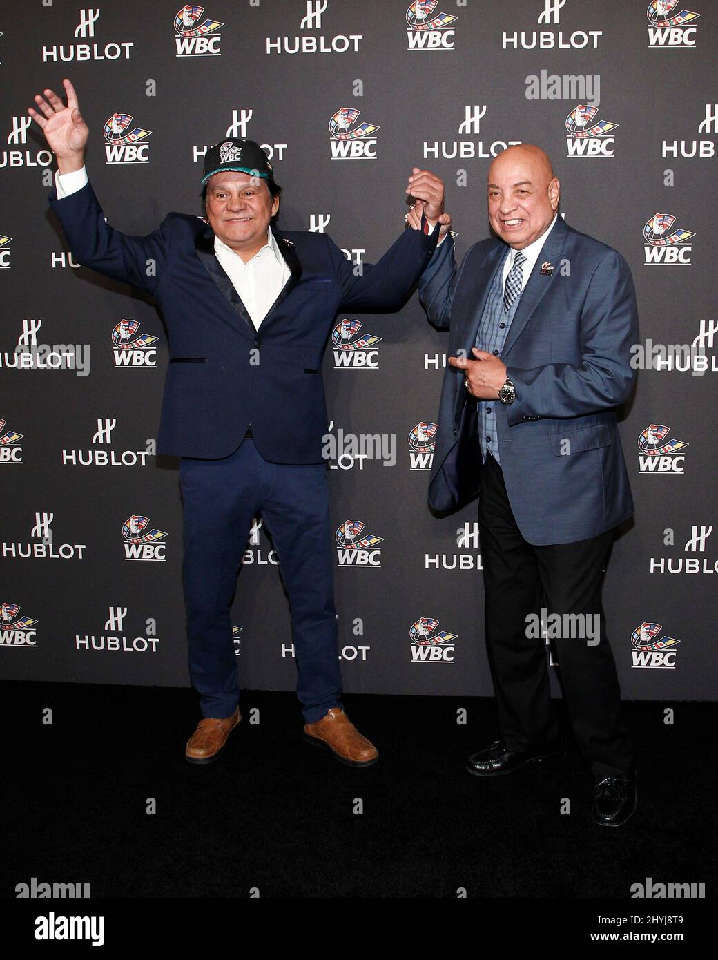 Roberto Duran, Joe Cortez arriving at the Hublot Night of Champions ...