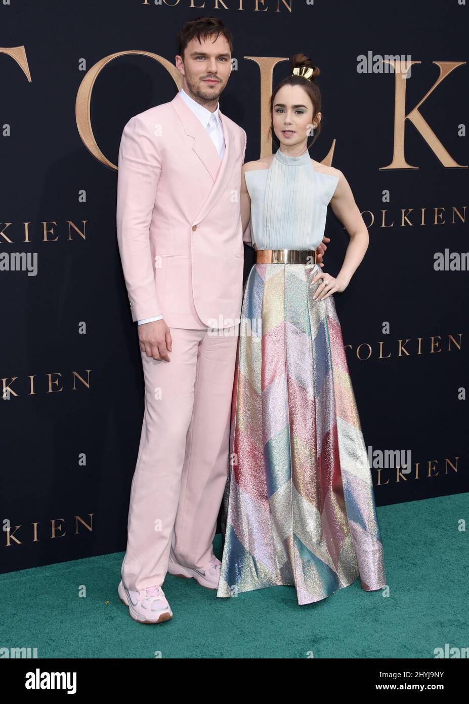 Nicholas Hoult and Lily Collins attending the Tolkien Los Angeles ...