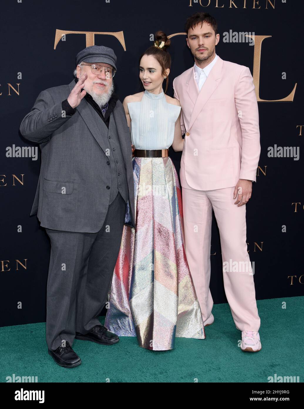 George R.R. Martin, Lily Collins and Nicholas Hoult attending the ...