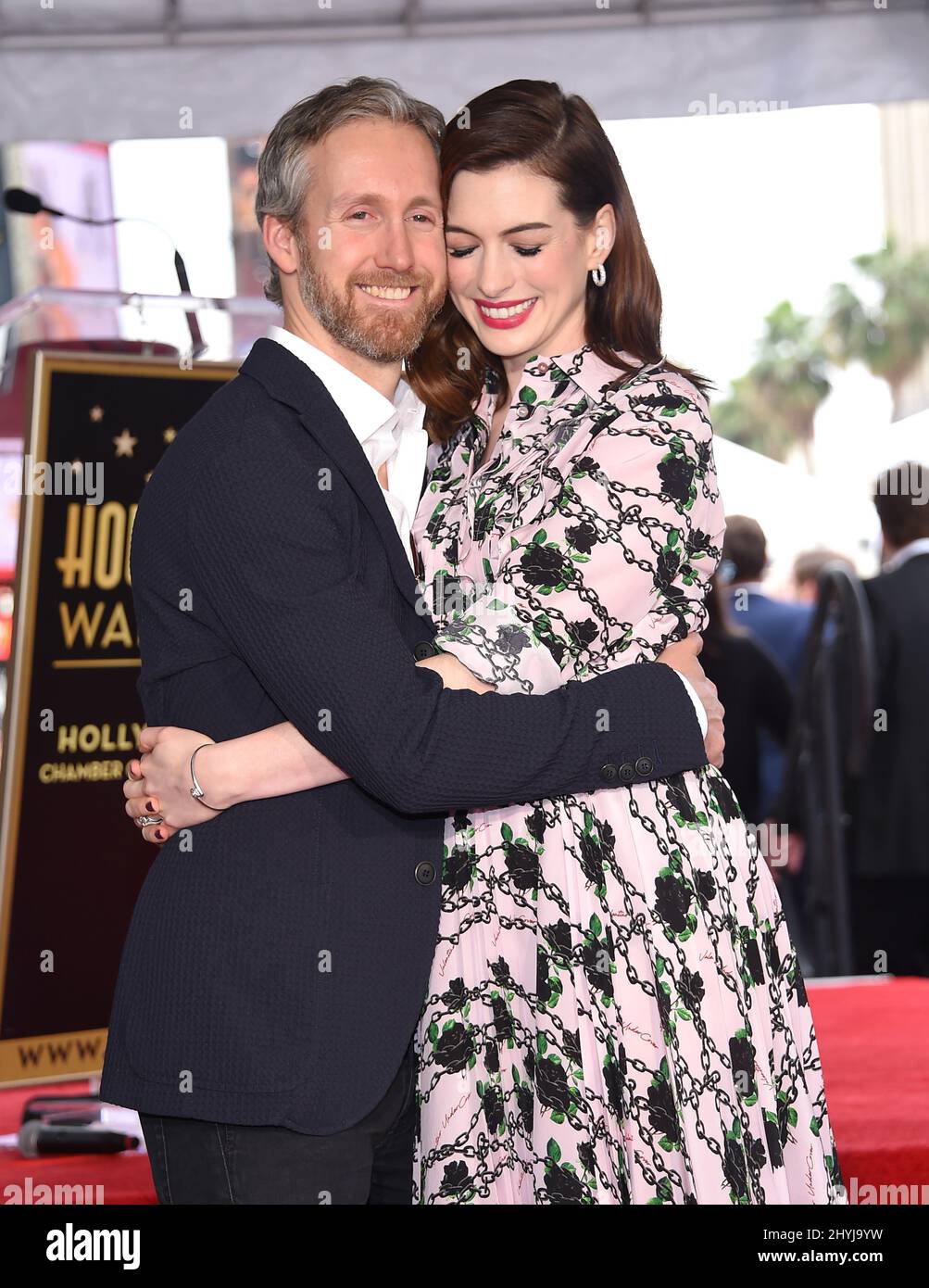 Adam Shulman, Anne Hathaway during a Hollywood Walk of Fame star ...