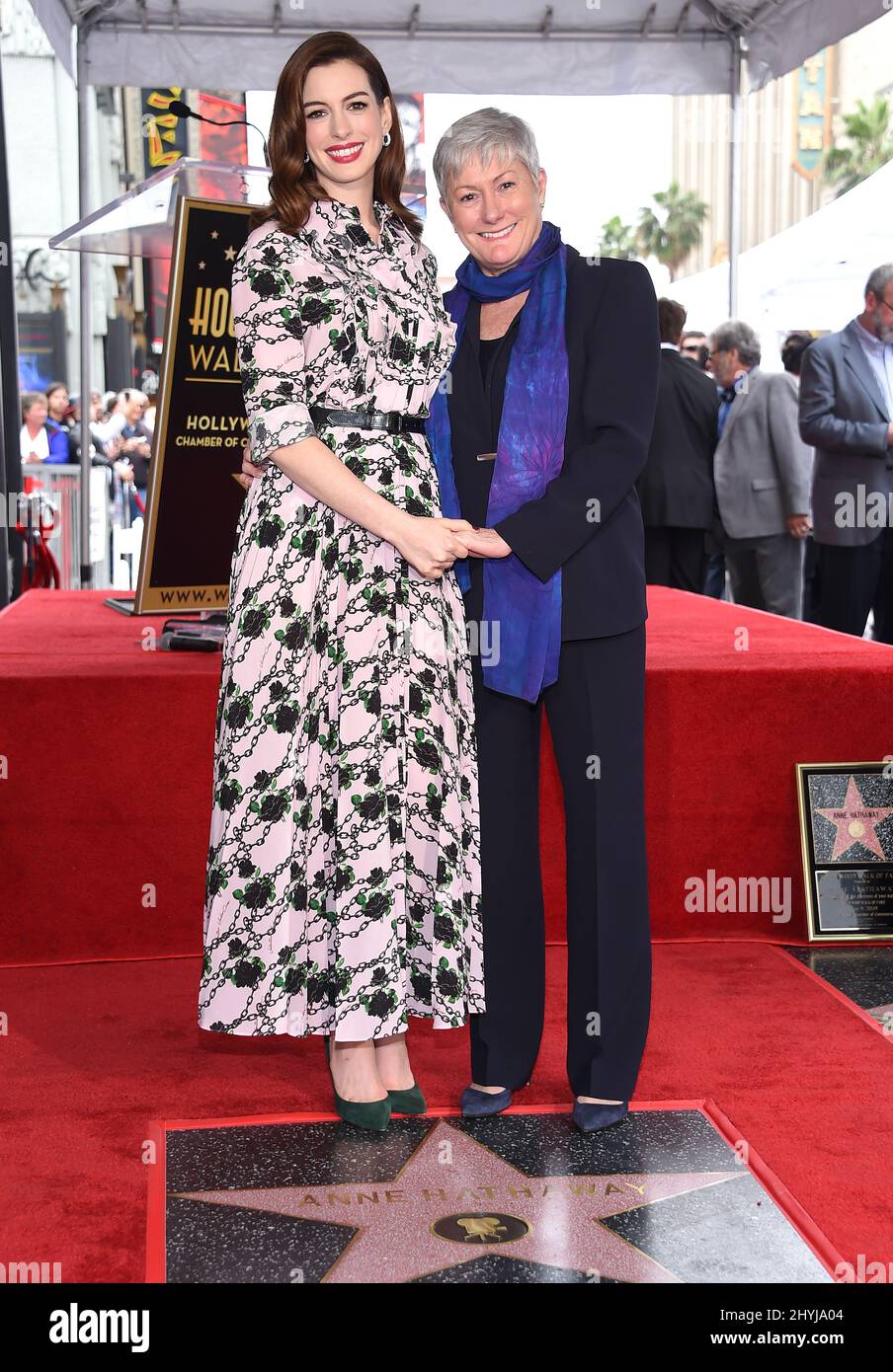 Anne Hathaway and Kate McCauley Hathaway during a Hollywood Walk of ...