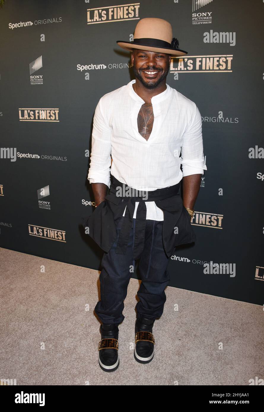 Larry Sims attending the world premiere of L.A.'s Finest, held in West ...