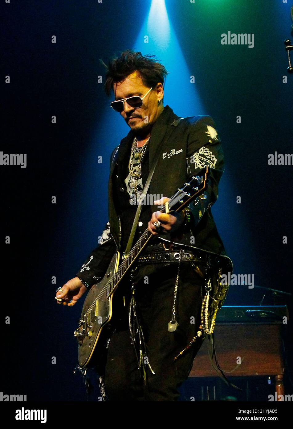 Johnny Depp on stage at the Hollywood Vampires concert held at The ...