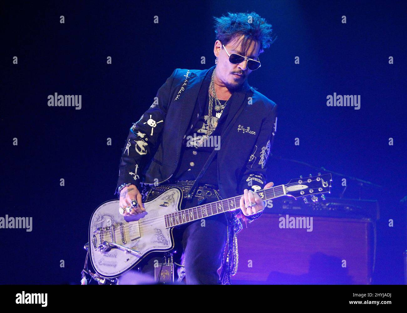 Johnny Depp on stage at the Hollywood Vampires concert held at The ...