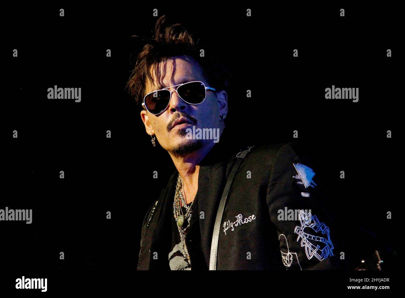 Johnny Depp on stage at the Hollywood Vampires concert held at The ...