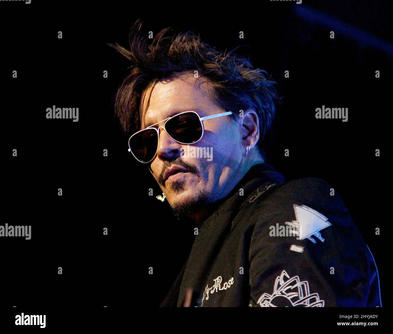 Johnny Depp on stage at the Hollywood Vampires concert held at The ...