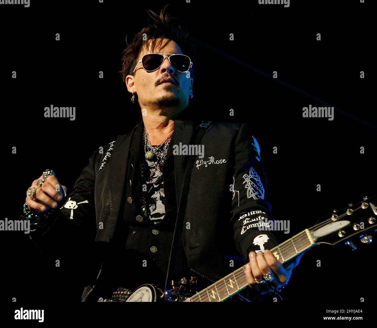 Johnny Depp on stage at the Hollywood Vampires concert held at The ...