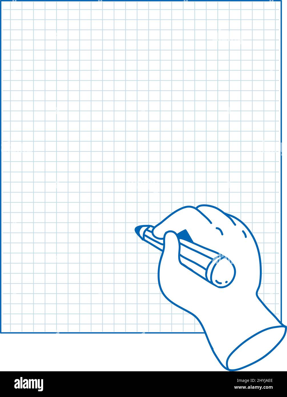 A paper with a doodle design hand and pencil illustration Stock Vector ...