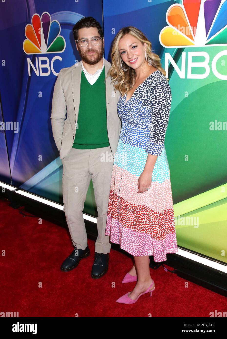 Adam Pally and Abby Elliott attending the NBC 2019 Upfront held at The ...