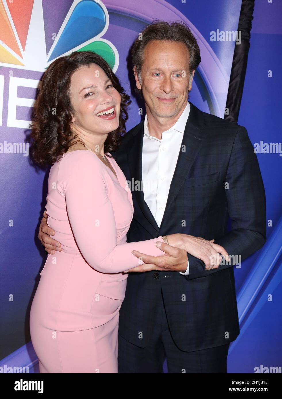 Fran Drescher and Steven Weber attending the NBC 2019 Upfront held at ...