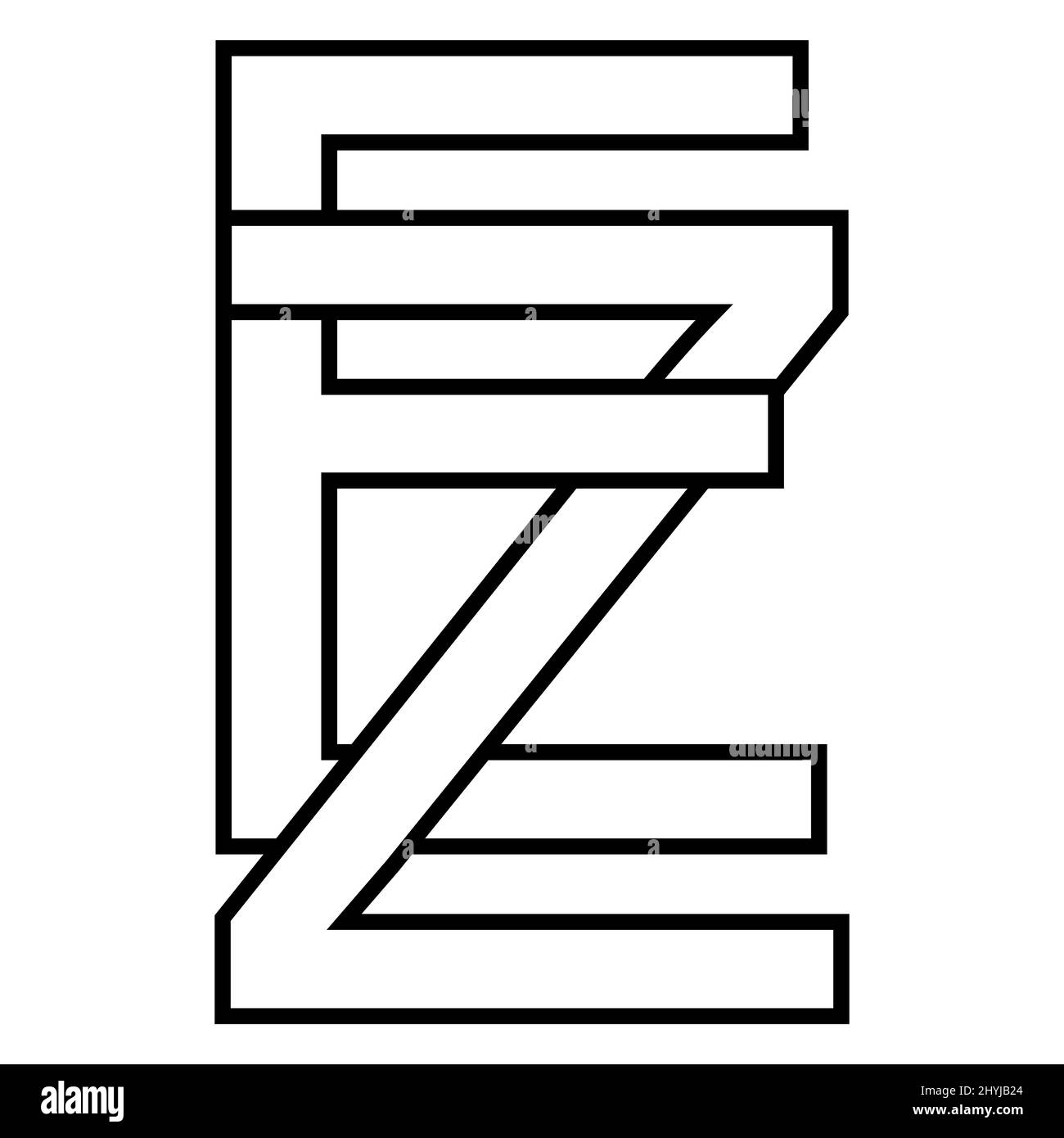 Logo sign, ez ze icon nft ez interlaced letters e z Stock Vector Image ...
