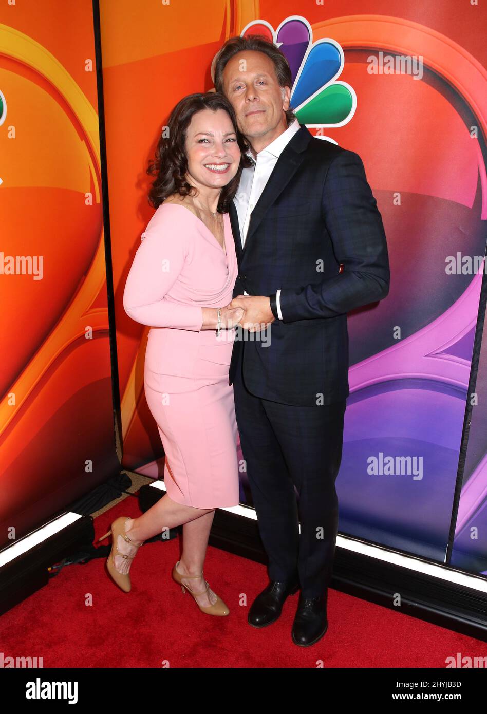 Fran Drescher and Steven Weber attending the NBC 2019 Upfront held at ...