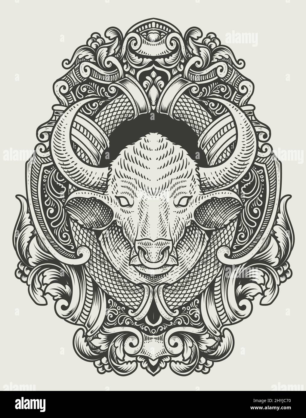 Bull skull border hi-res stock photography and images - Alamy