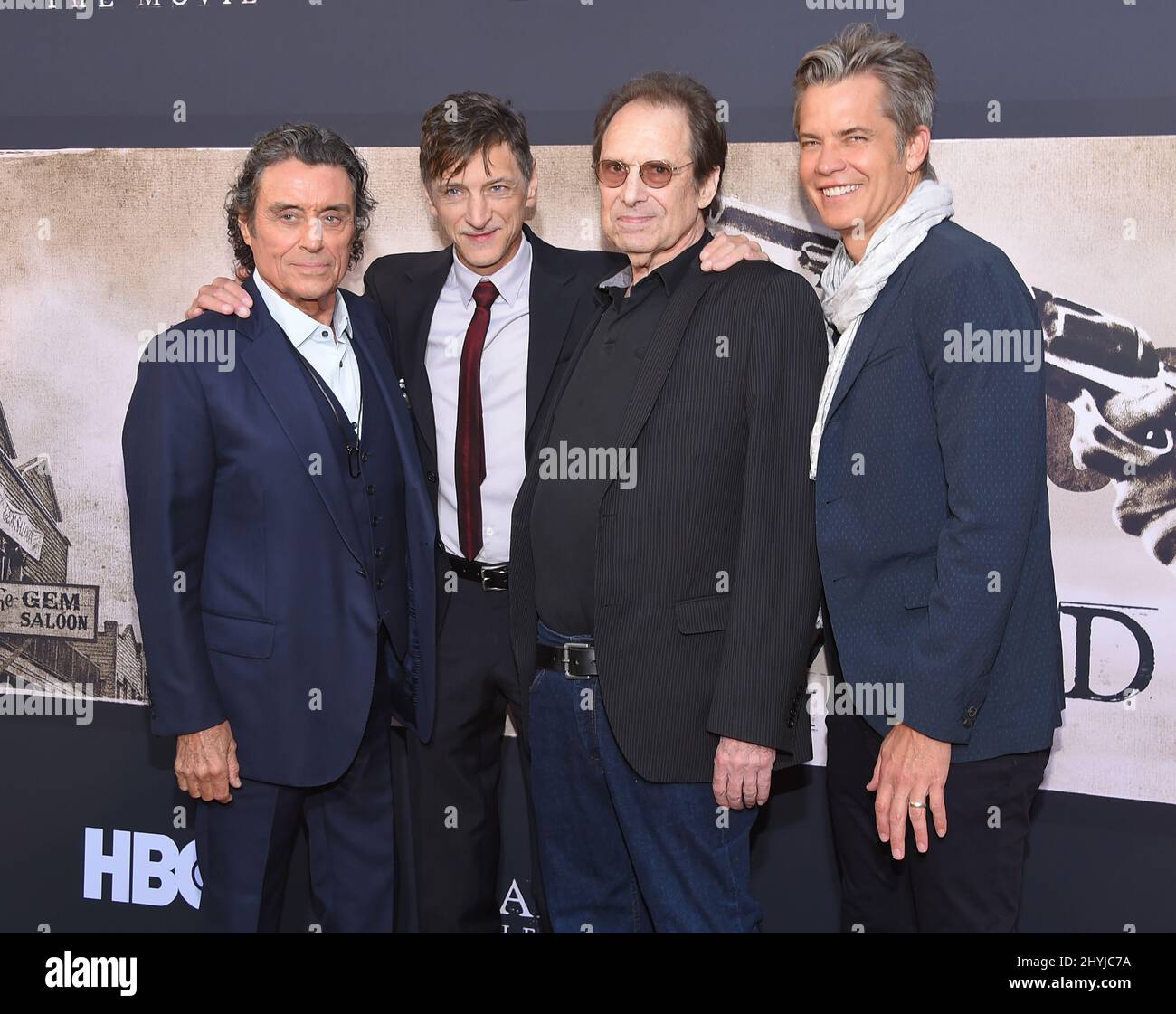Ian McShane, John Hawkes, David Milch and Timothy Olyphant at HBO Films ...