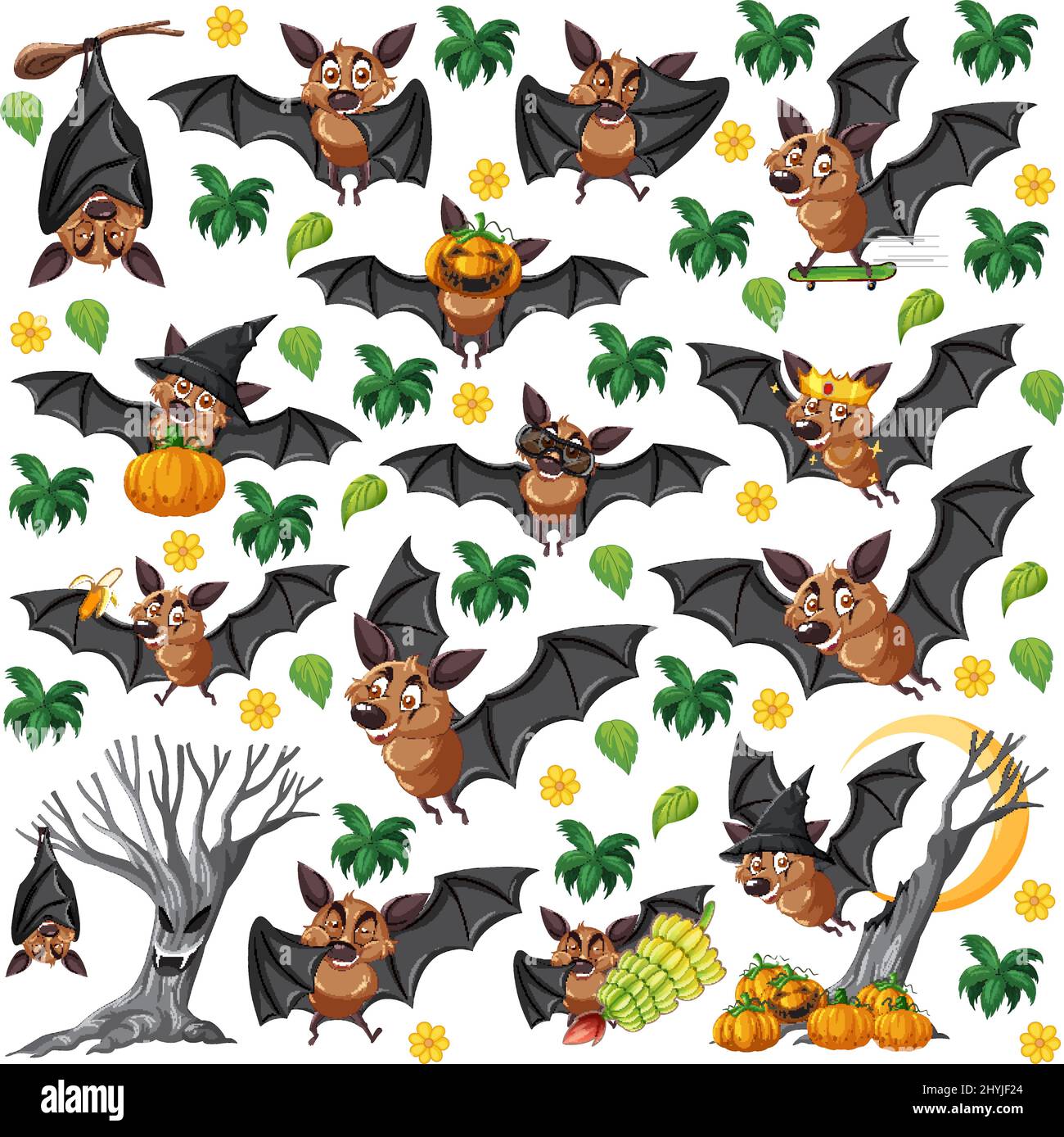 Funny bat on white background illustration Stock Vector Image & Art - Alamy