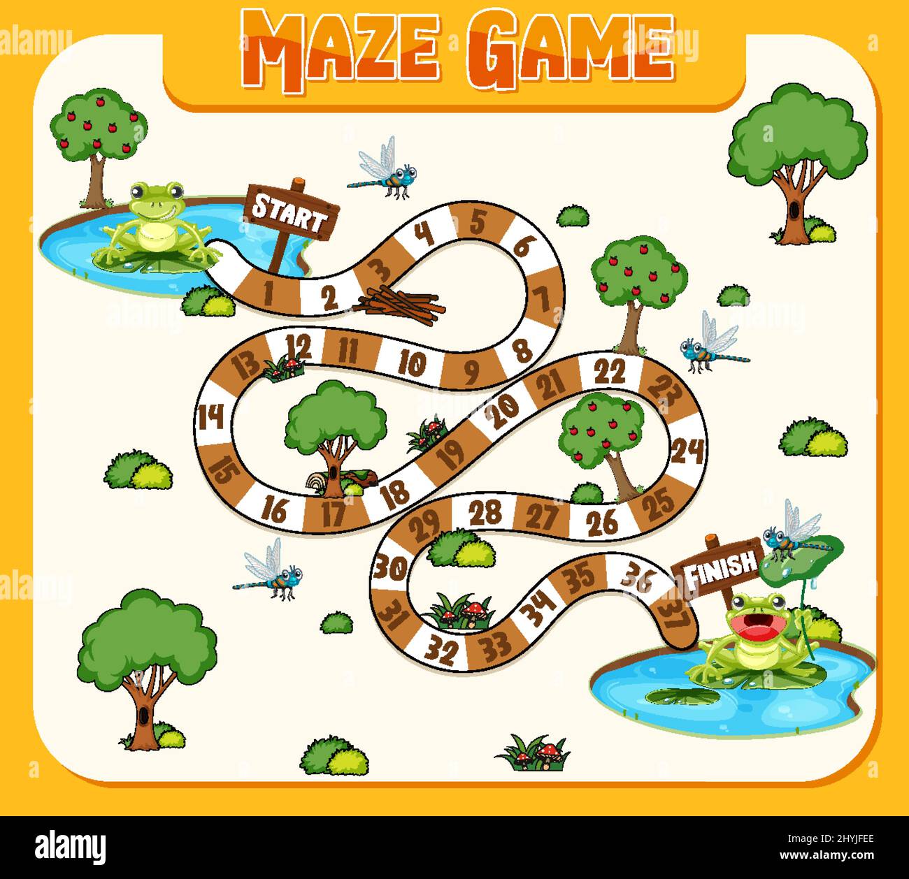 A frog boardgames template illustration Stock Vector Image & Art - Alamy