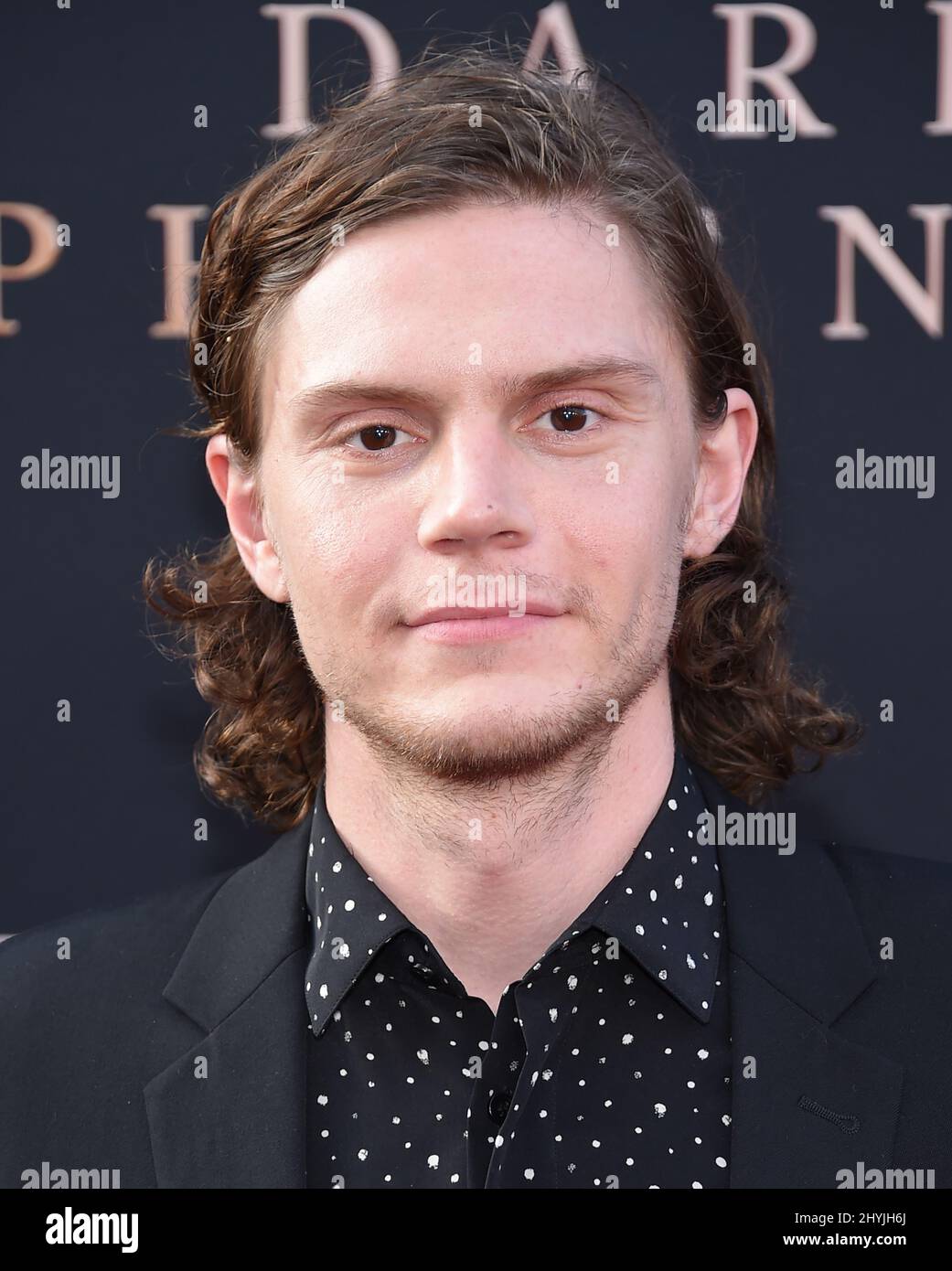 Evan Peters attending the premiere of Dark Phoenix in Los Angeles Stock ...