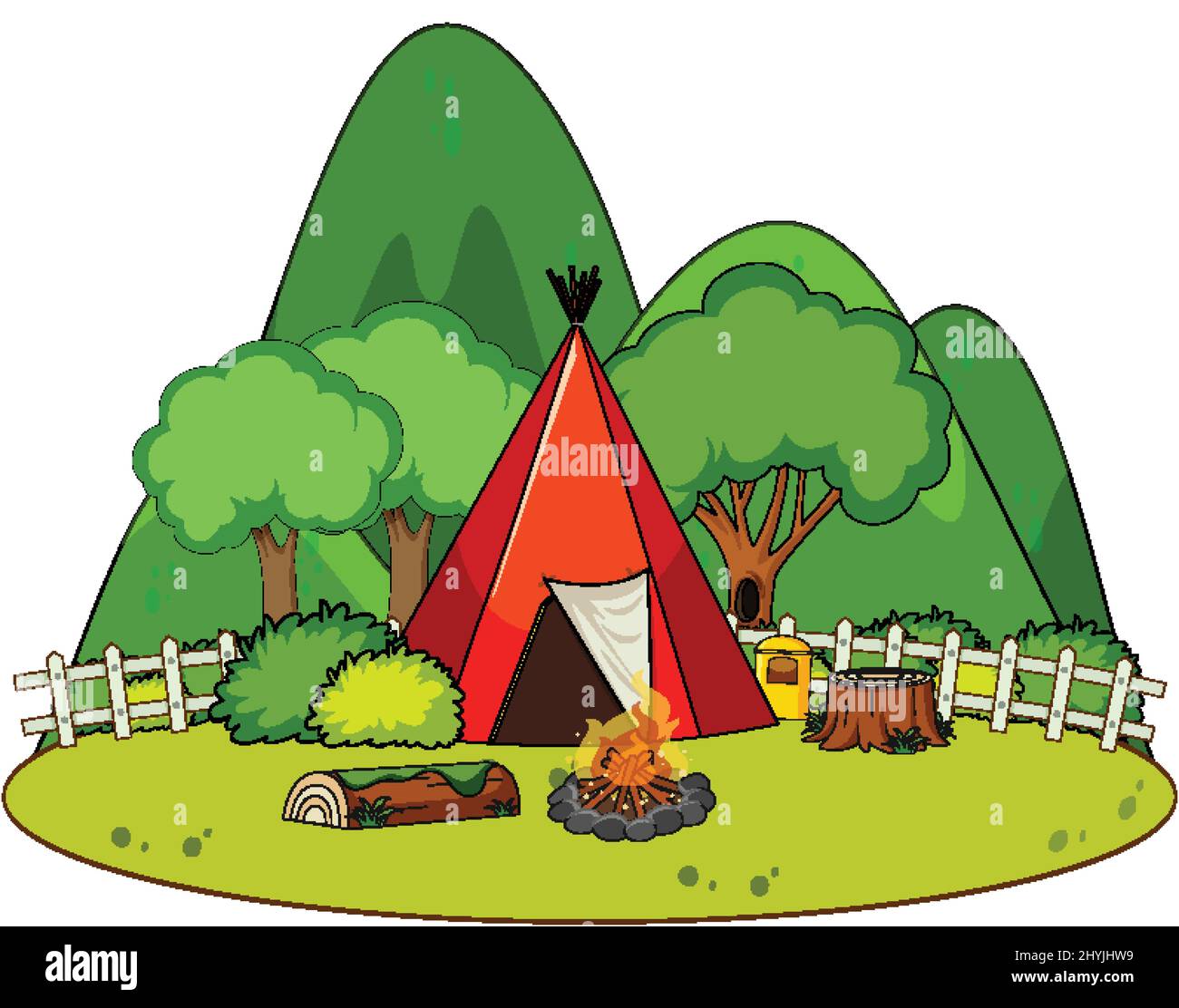 Building a camp Stock Vector Images - Alamy