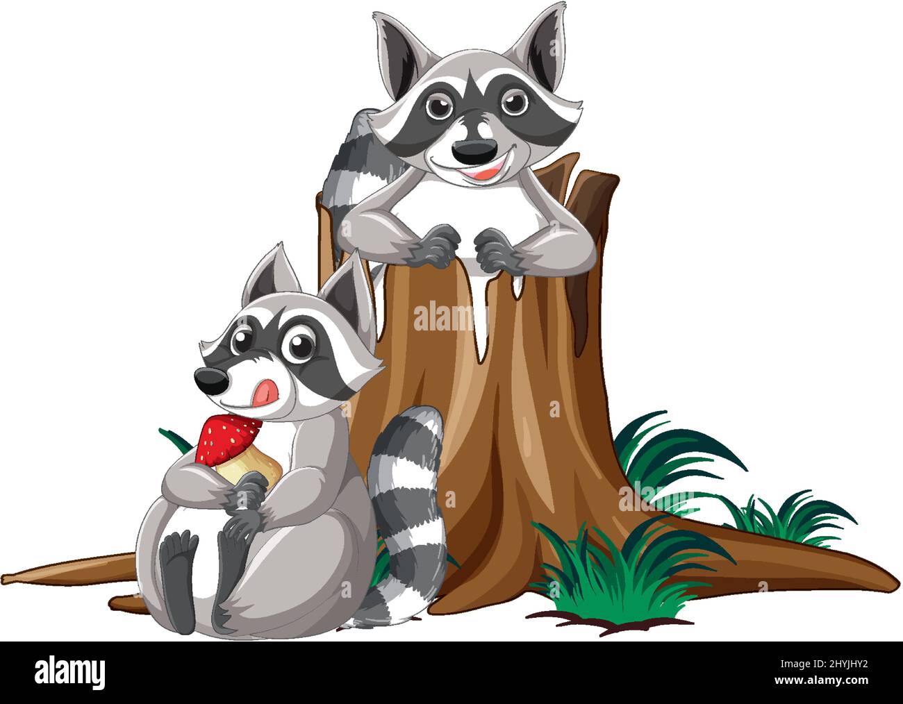 Two raccoons Stock Vector Images - Alamy