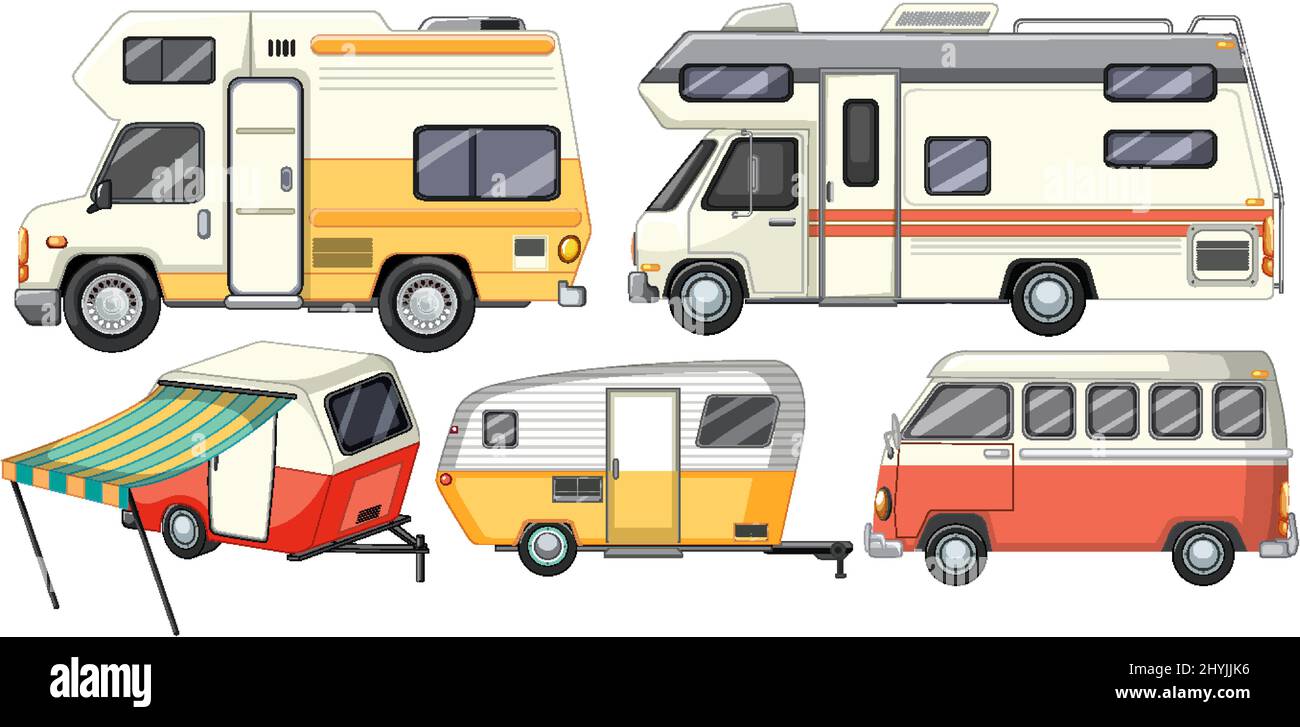 Set of different motorhomes illustration Stock Vector Image & Art - Alamy