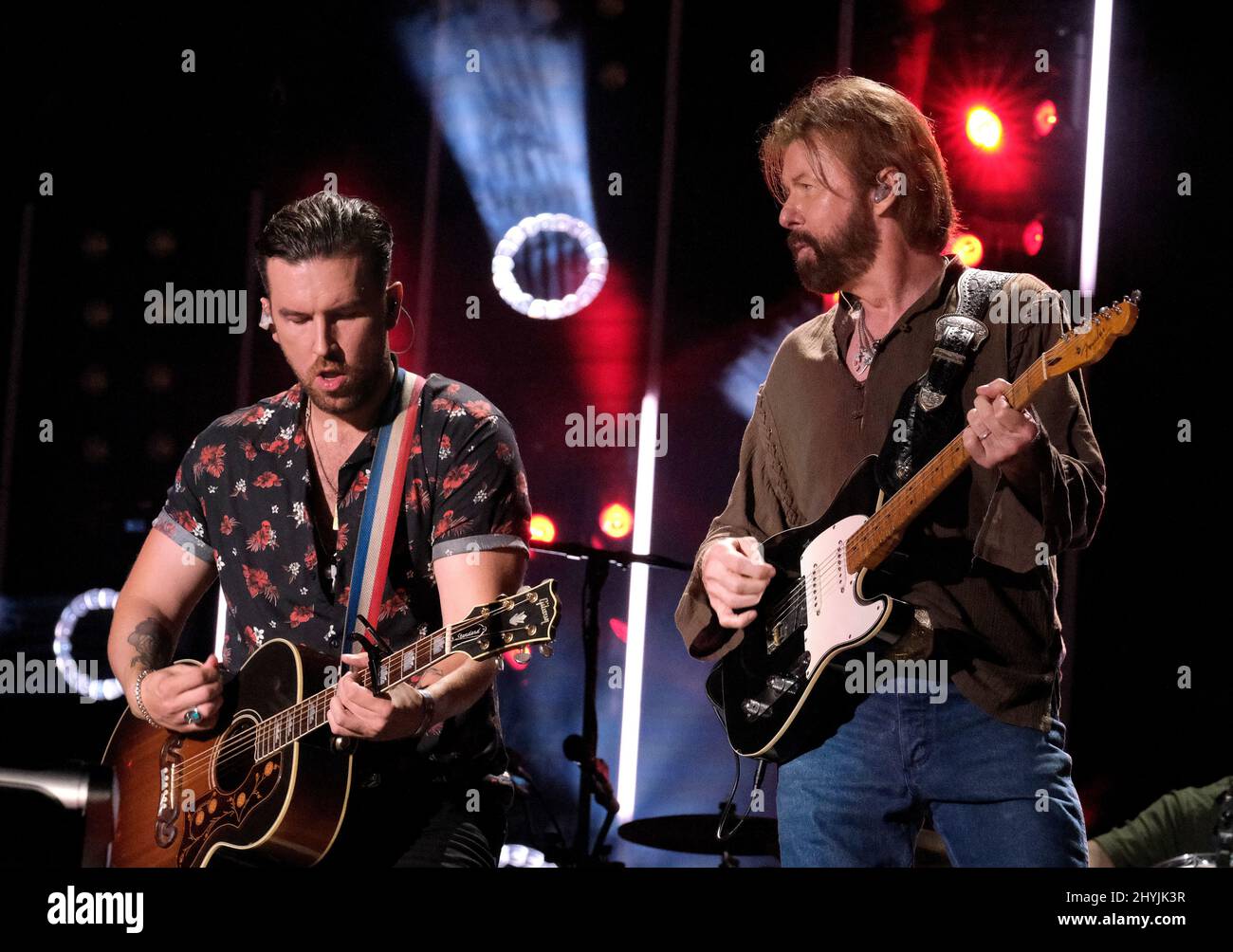 T.J. Osborne and Ronnie Dunn onstage at the 2019 CMA Fest held at ...