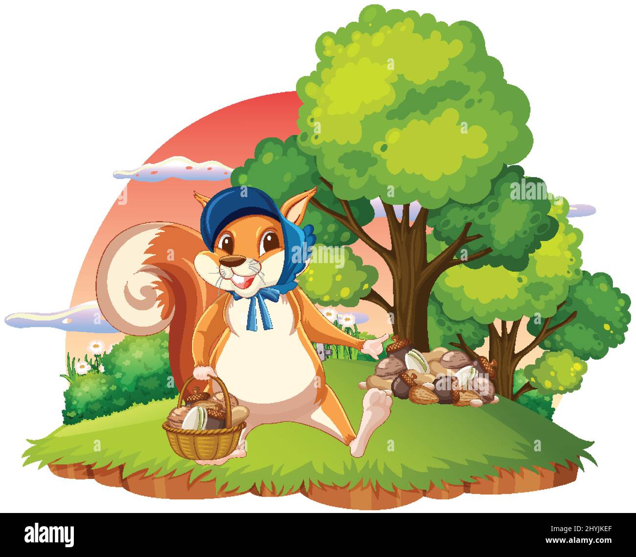 A squirrel walking on island illustration Stock Vector Image & Art - Alamy