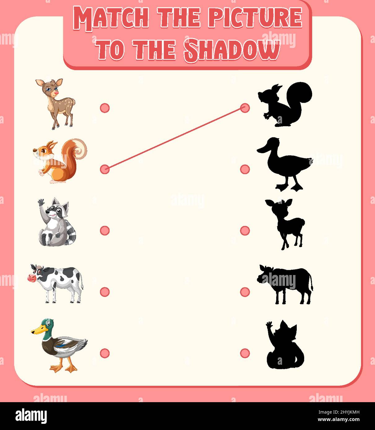 Shadow matching game template illustration Stock Vector Image & Art - Alamy