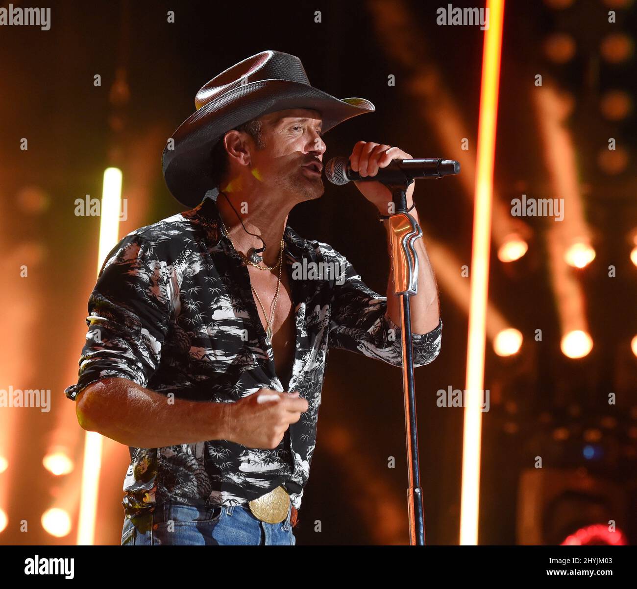 Tim McGraw performing during Day Three of the 2019 CMA Fest in ...