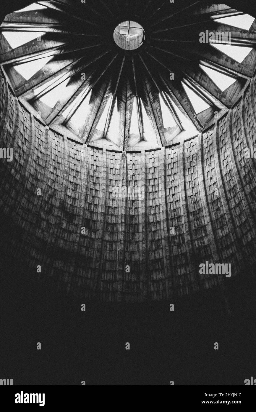 Vertical grayscale shot of the floral pattern. Architectural design ...
